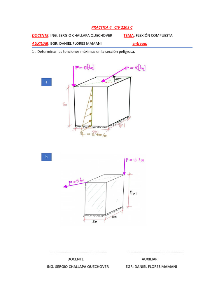 CIV 2203 C P-4 FLEXION COMPUESTA | PDF