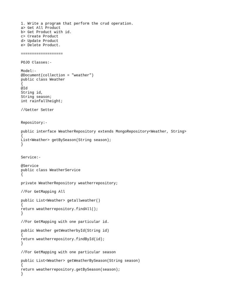 Crud Without Response Entity | PDF | Computer Programming | Object Oriented Programming