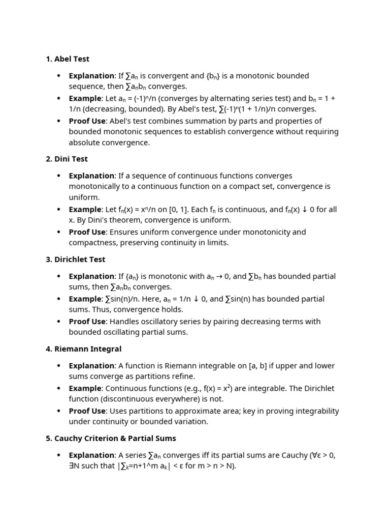 1 Abel Test | PDF | Series (Mathematics) | Summation