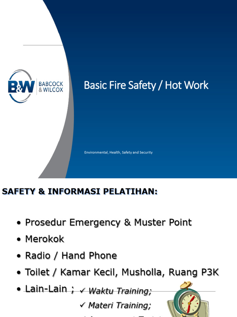 Basic Fire Safety - Hot Work | PDF