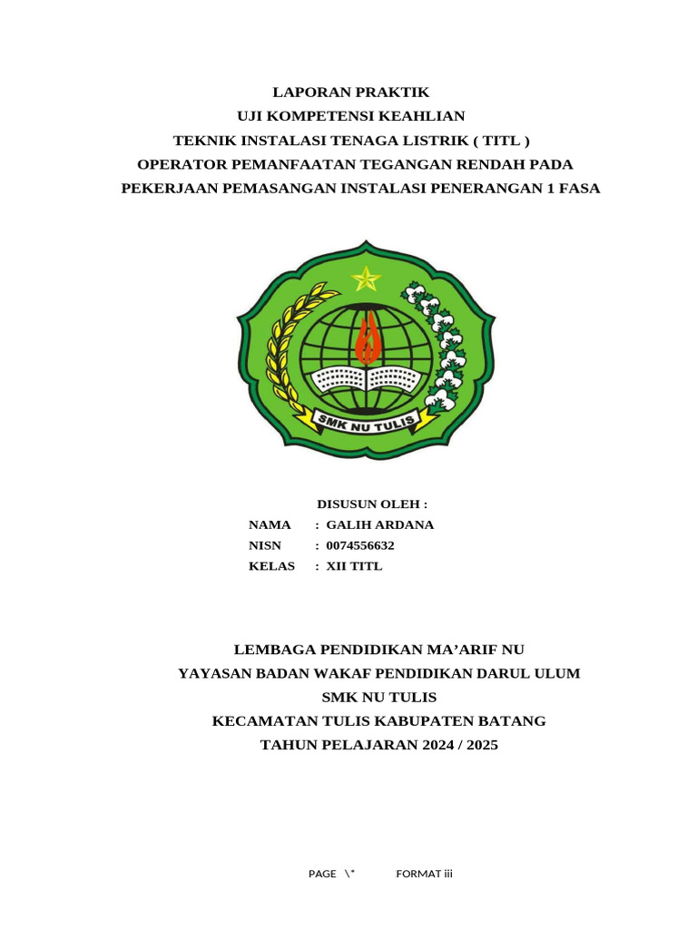 Laporan Ukk Titl TP.2024-2025 | PDF