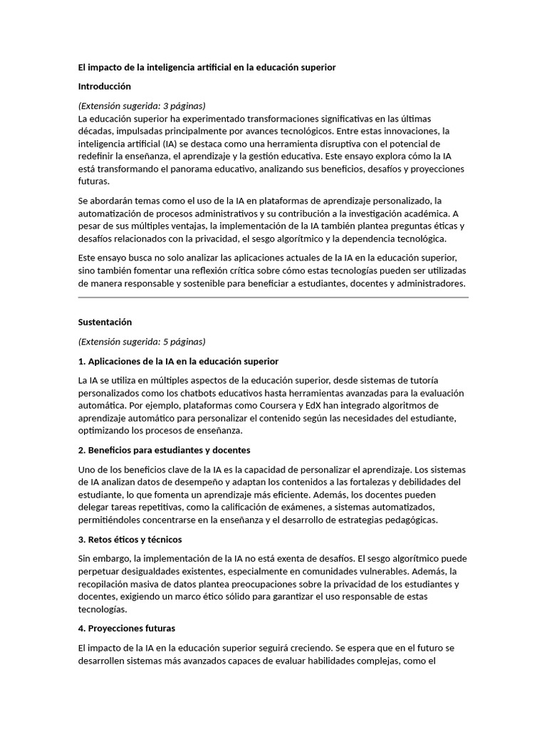 El Impacto De La Inteligencia Artificial En La Educación Superior Pdf 0121
