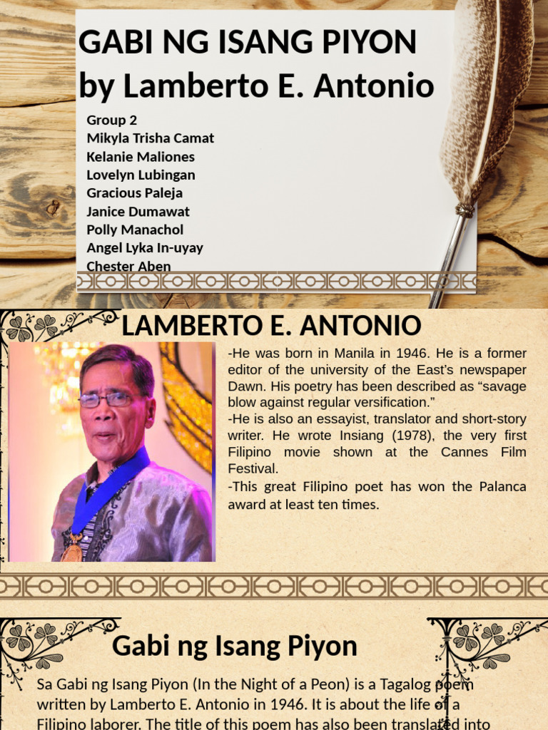 Gabi ng Isang Piyon: A Laborer's Struggle | PDF