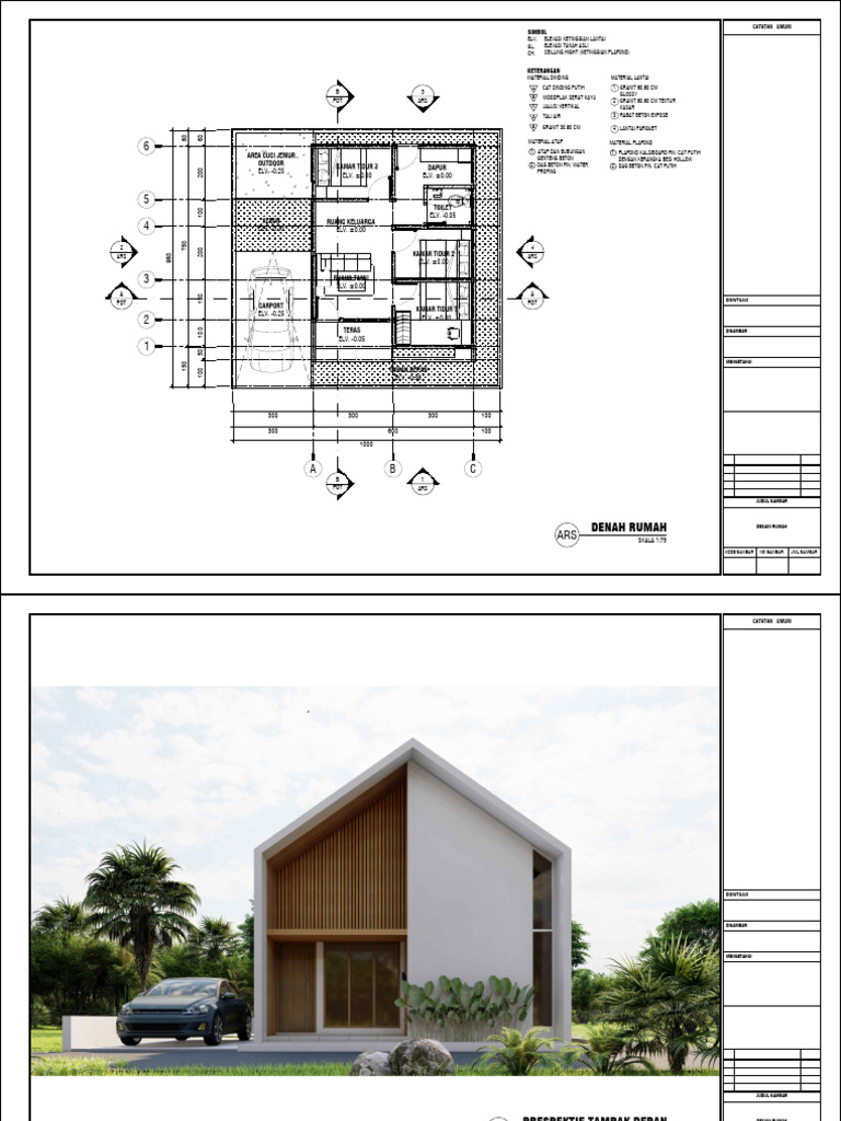 Desain Rumah 6x14: 1 dan 2 Lantai | PDF