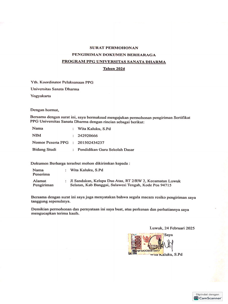 Surat Permohonan | PDF