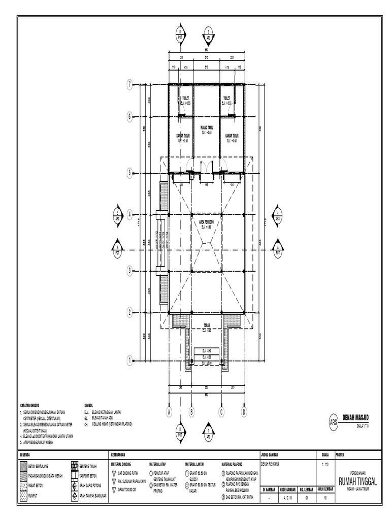 Denah Rencana Masjid dan Rumah Tinggal | PDF