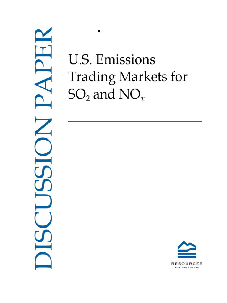 U.S. Emissions Trading Markets For SO2 and NOx | PDF | Emissions ...