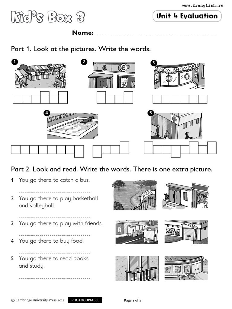 Kids Box 3 Test Unit 4 | PDF