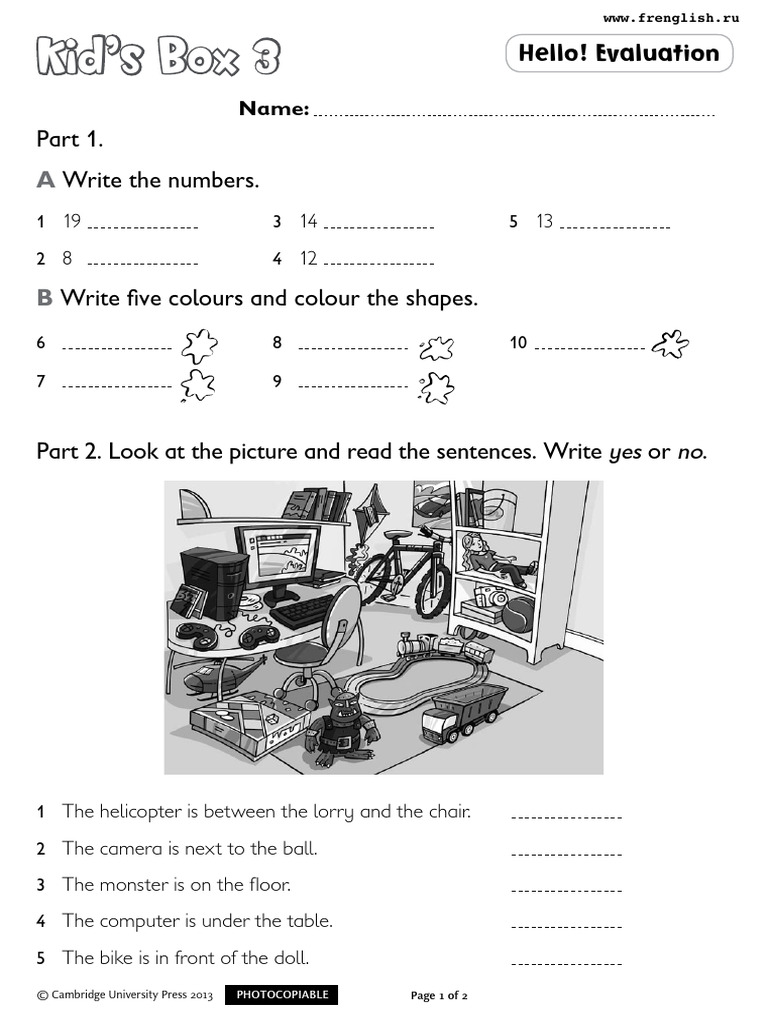 Kids Box 3 Test Unit 1-2 | PDF