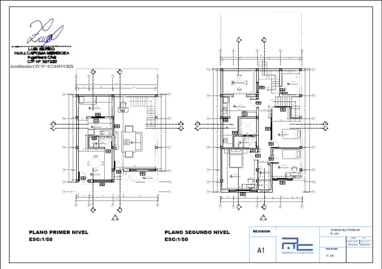A-01 - Plano Nivel 1 - 2 | PDF