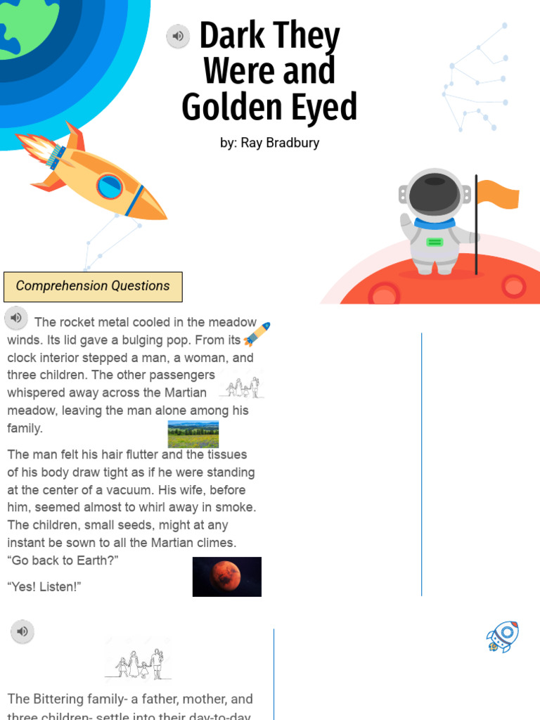 Dark They Were and Golden Eyed (Story Only) | PDF | Mars