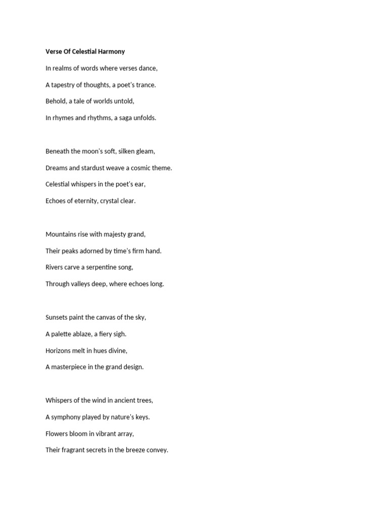 Verse of Celestial Harmony | PDF
