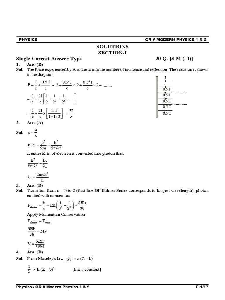 Modern Physics JABC Solution | PDF | Atomic Nucleus | Electronvolt