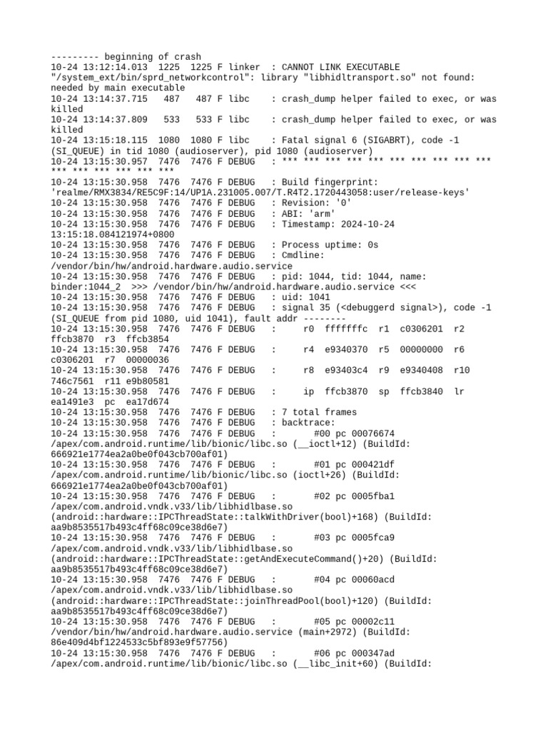 Standby Android Log 2024 1024 233818 | PDF | Debugging | Software