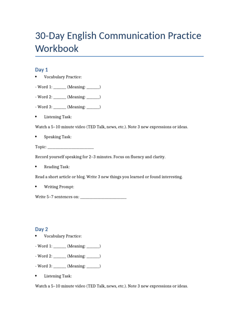 English Communication Workbook | PDF | Vocabulary | Fluency