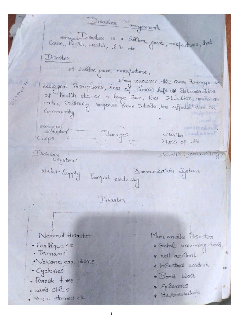 Disaster and Disability Management | PDF