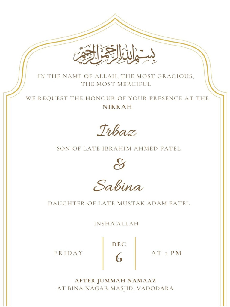 Irbaz Wedding Invitation | PDF