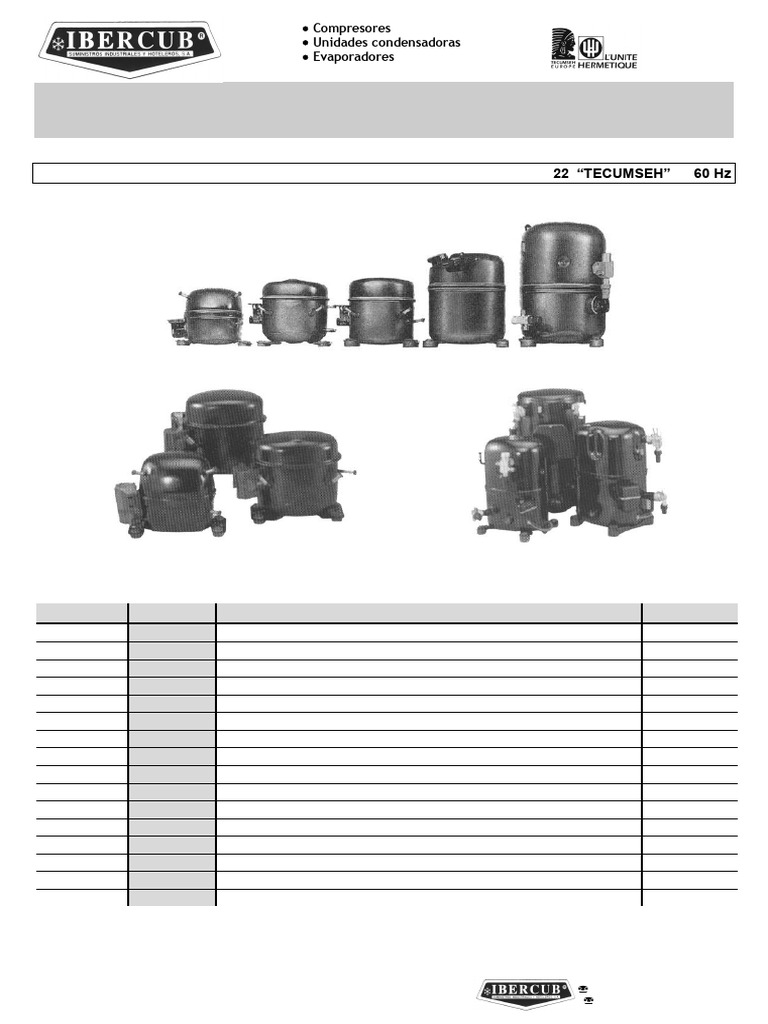 Compresores Tecumseh | PDF