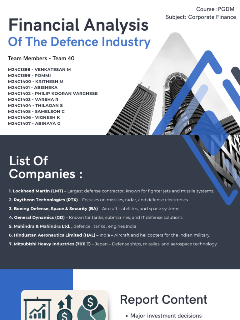 Defence Industry Financial Analysis | PDF | Cost Of Capital | Dividend