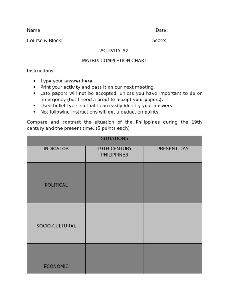 Chapter 2 Activity | PDF