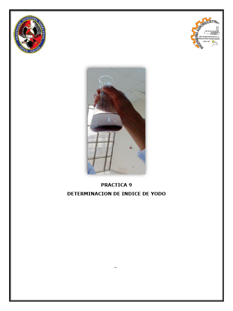 PRACTICA 9 Índice de Yodo | PDF | Petróleo | gordo