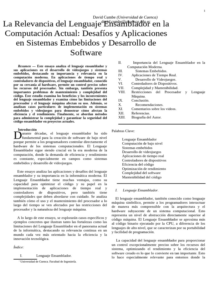 ENSAYO 4 | PDF | Lenguaje ensamblador | Lenguaje de programación