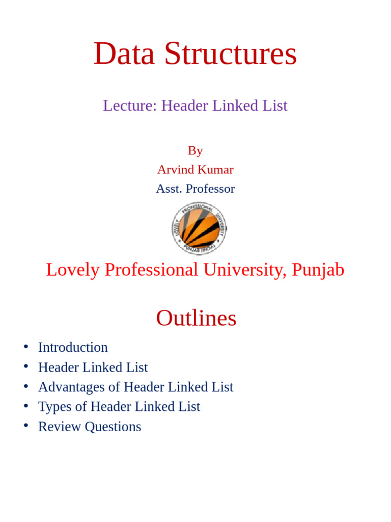 10. Header Linked List | PDF