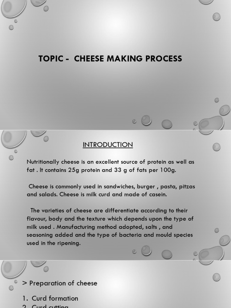 Cheese Making Process | PDF | Cheesemaking | Cheese