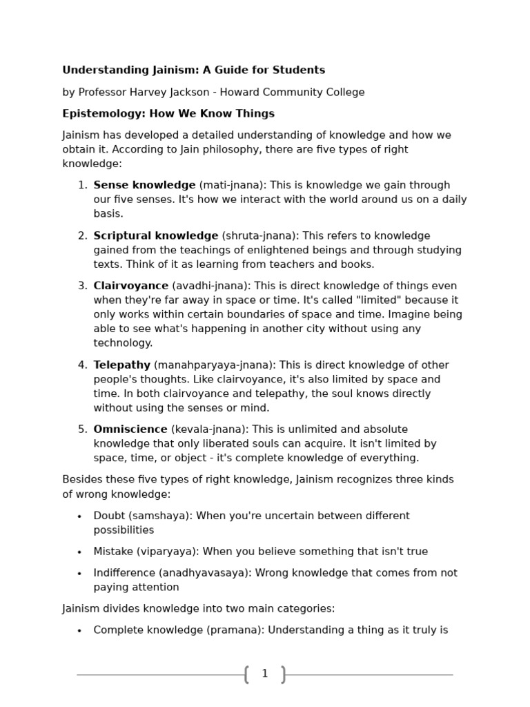 Understanding Jainism - Community College Level | PDF | Soul | Indian ...