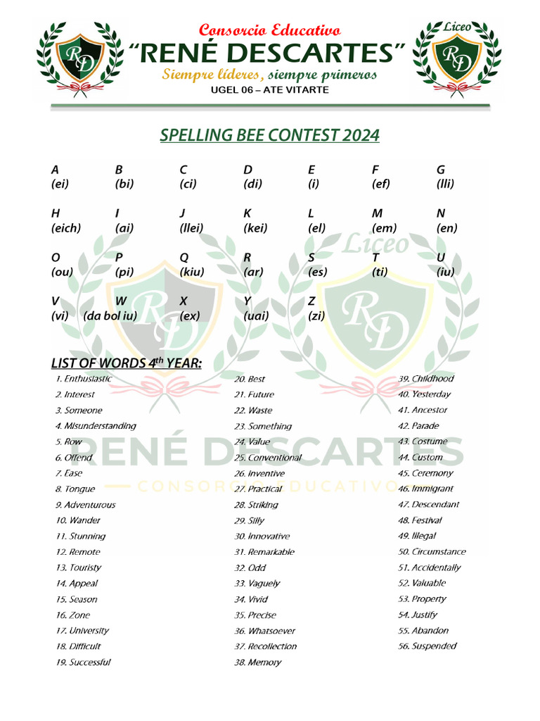 4S Spelling Bee | PDF