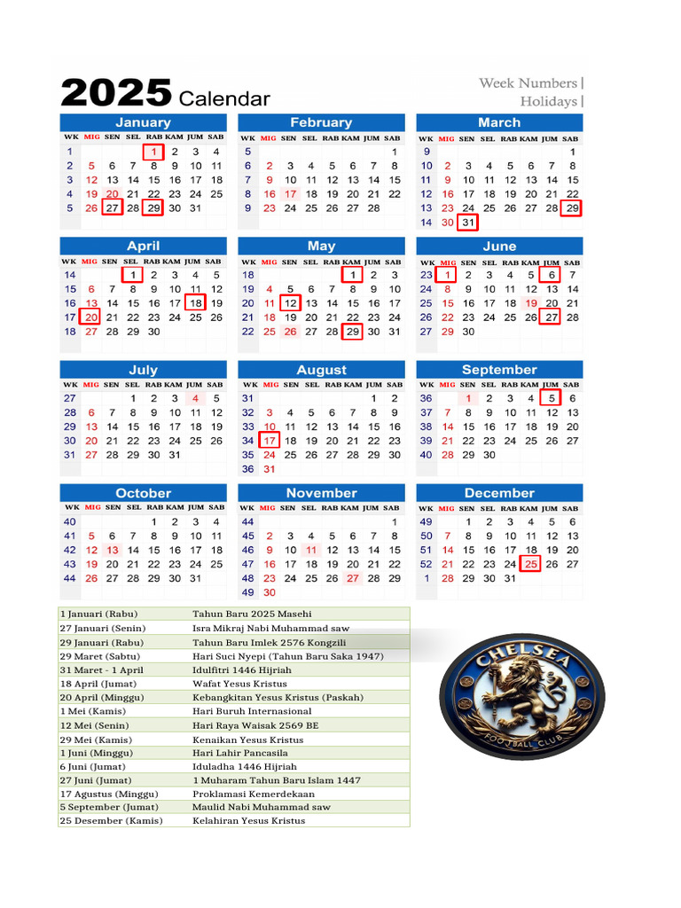 Kalender Mini 2025 PDF | PDF
