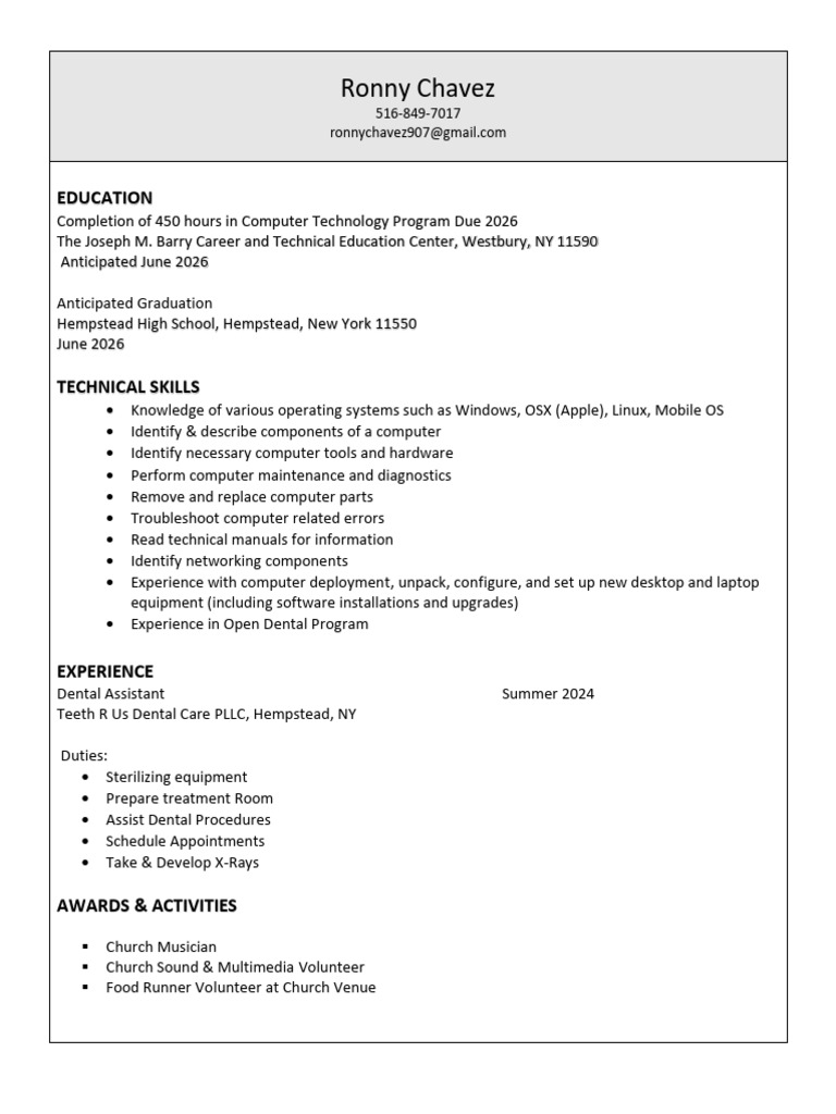 Ronny Chavez: Education | PDF