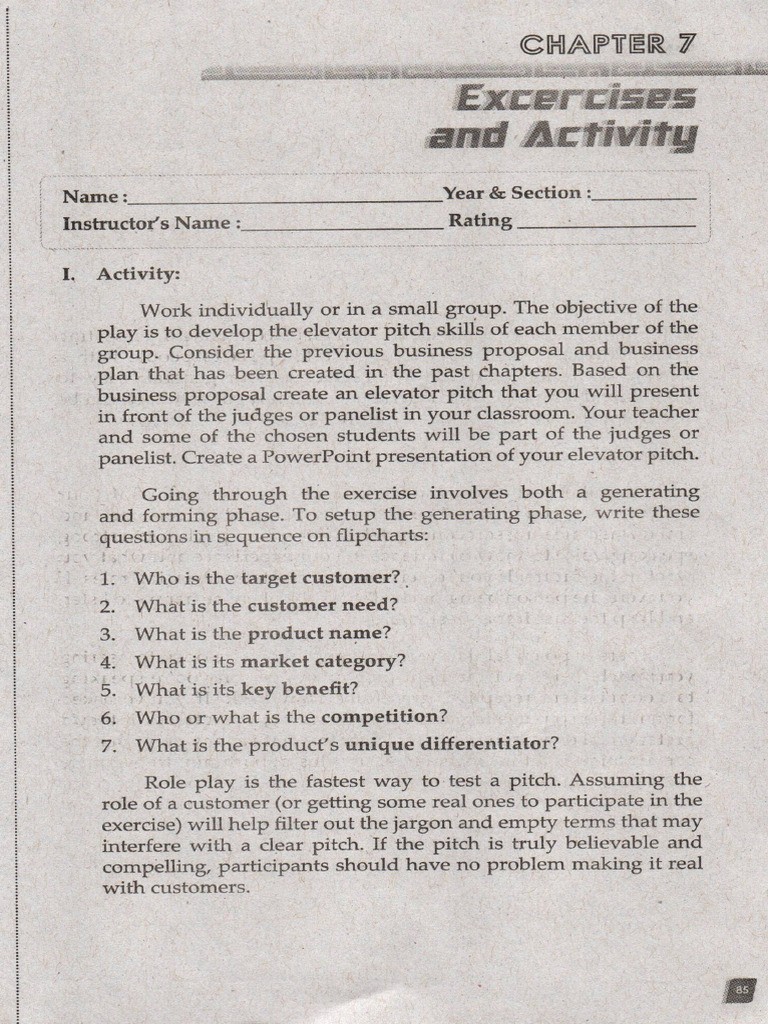 Technopreneurship Ch07 Activity | PDF