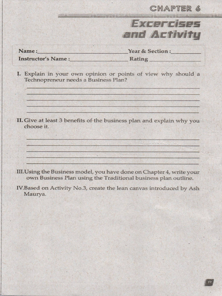 Technopreneurship Ch06 Activity | PDF