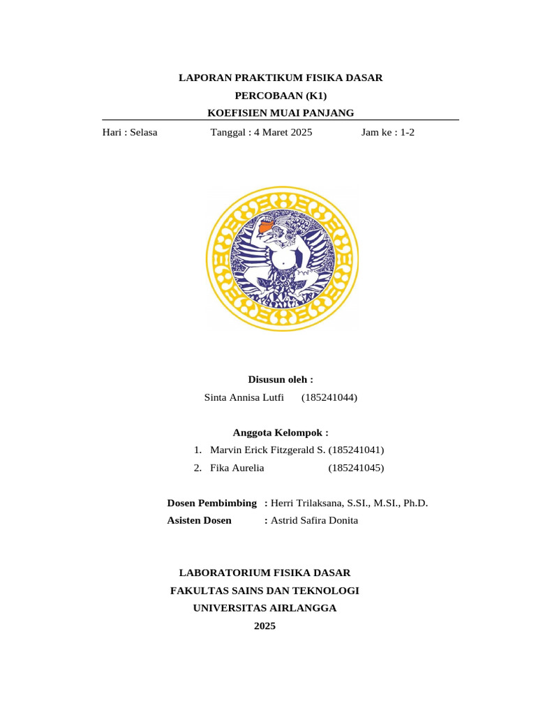 Laporan Praktikum Fisdas 1 Koefisien Muai Panjang | PDF