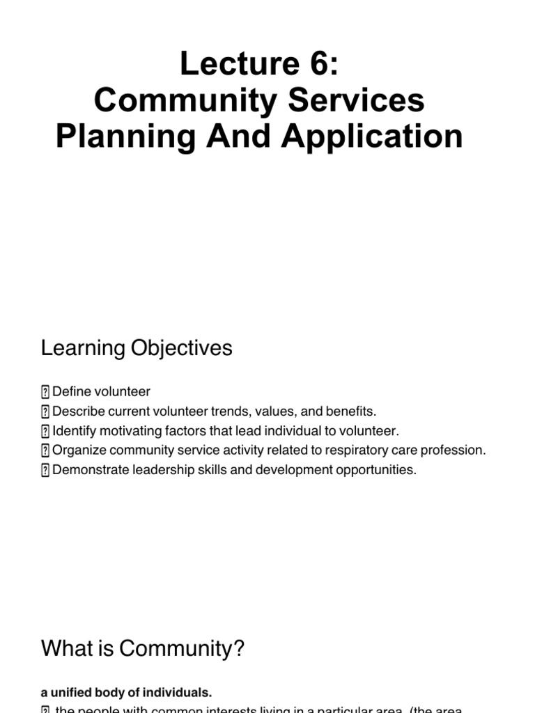 5 & 6 - Community Services Planning and Application | PDF