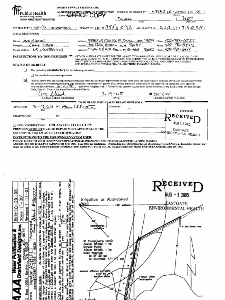 Septic As Built | PDF