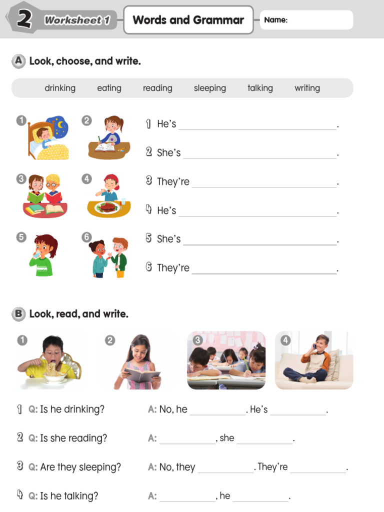 Let - S Smile 3 - Worksheet - Unit 2 | PDF