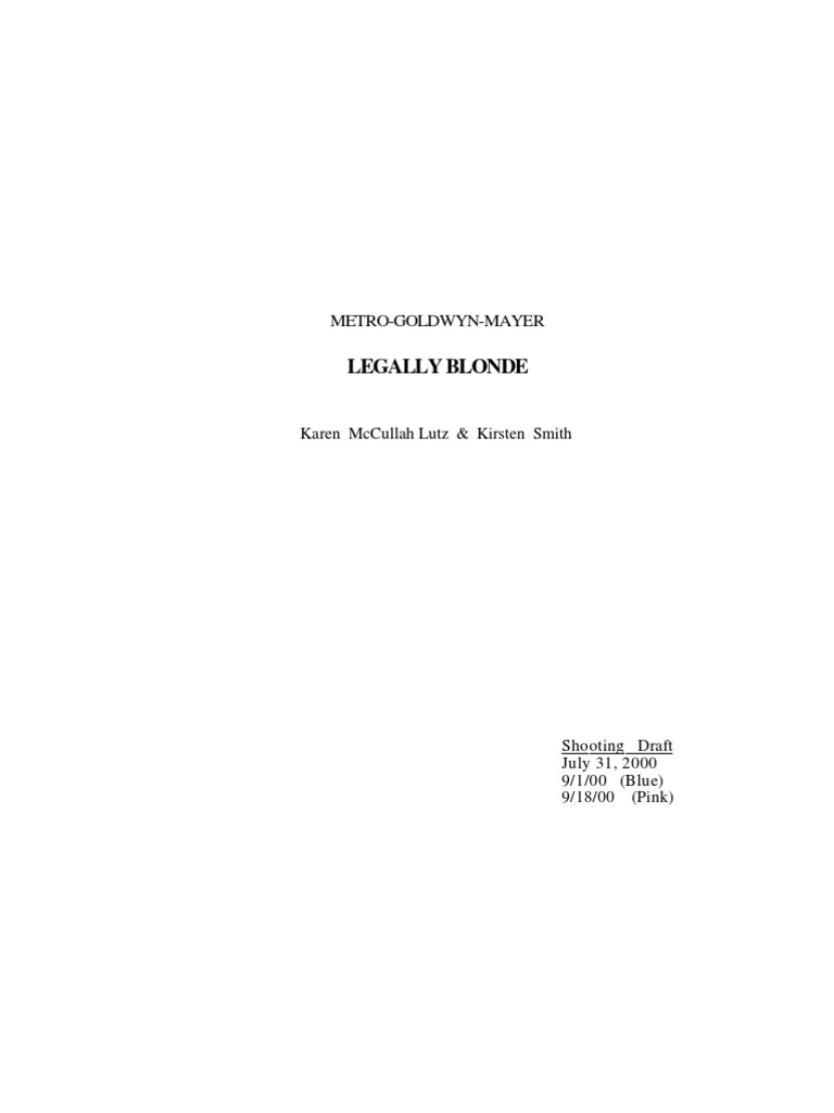 Legally Blonde Script | PDF