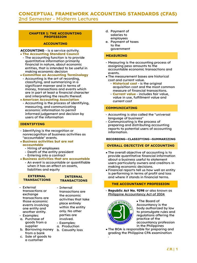 Conceptual Framework And Accounting Standards Cfas Pdf