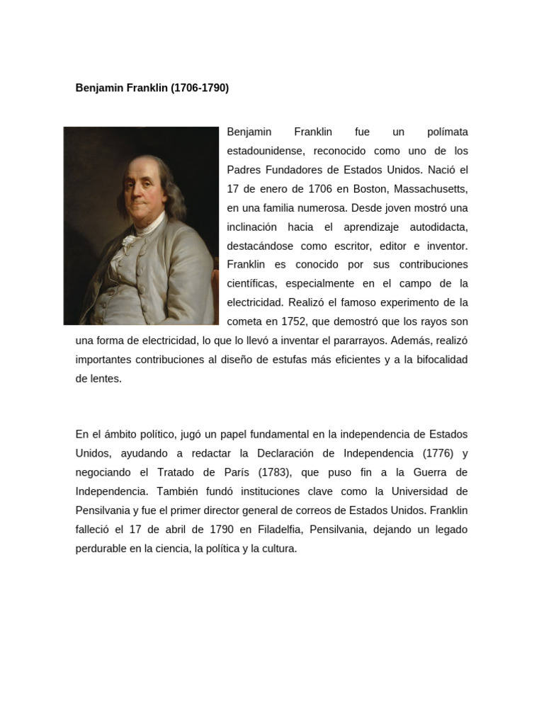 Benjamin Franklin | PDF | Thomas Edison | Nikola Tesla