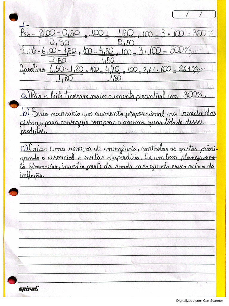 Atividade Complementar de Matemática | PDF