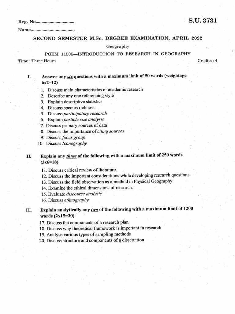 Introduction To Research in Geography | PDF