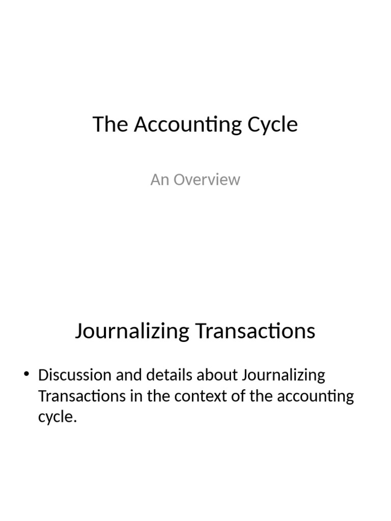 The Accounting Cycle | PDF