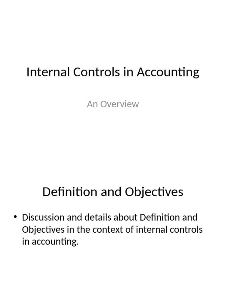 Internal Controls in Accounting Overview | PDF