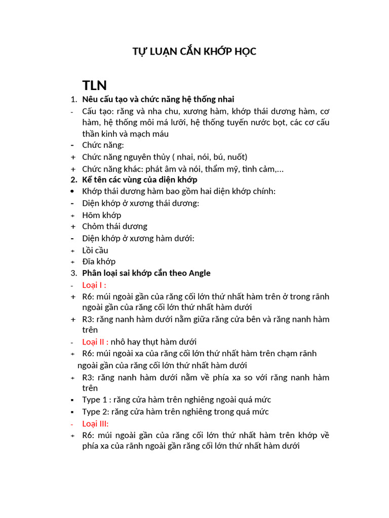 Tln + Tld Cắn Khớp | PDF