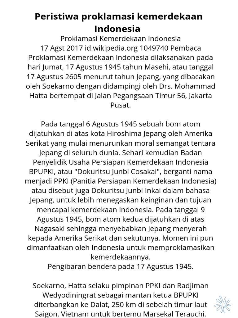 Proklamasi Kemerdekaan Indonesia 1945 | PDF