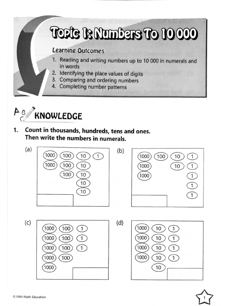 Numbers To 10 000 | PDF