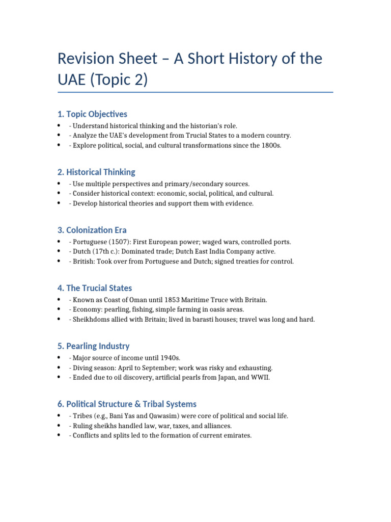 Concise History of the UAE | PDF | United Arab Emirates | Economies