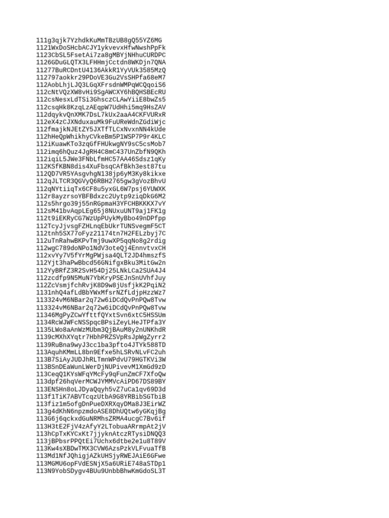 Sample Bitcoin Addresses List | PDF